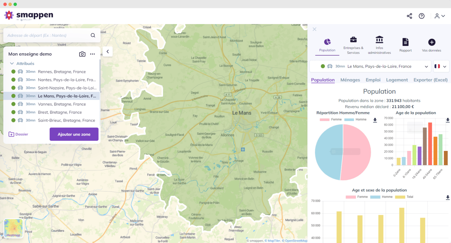 Trouvez l'emplacement idéal pour vos activités - smappen