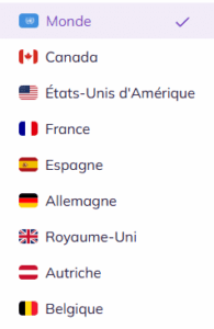 Villes et codes postaux disponibles par pays - smappen